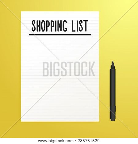 Empty Shopping List Vector & Photo (Free Trial) | Bigstock
