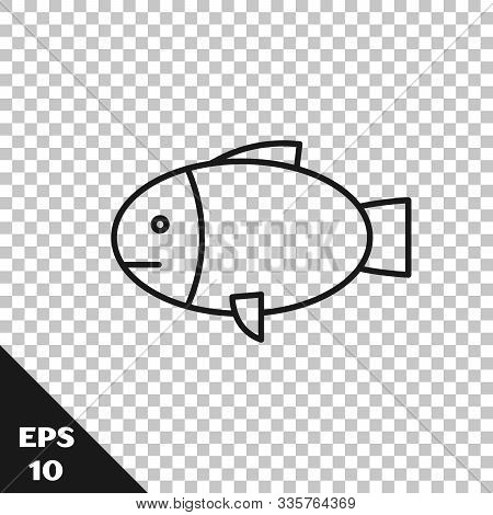 Black Line Fish Icon Vector & Photo (Free Trial) | Bigstock
