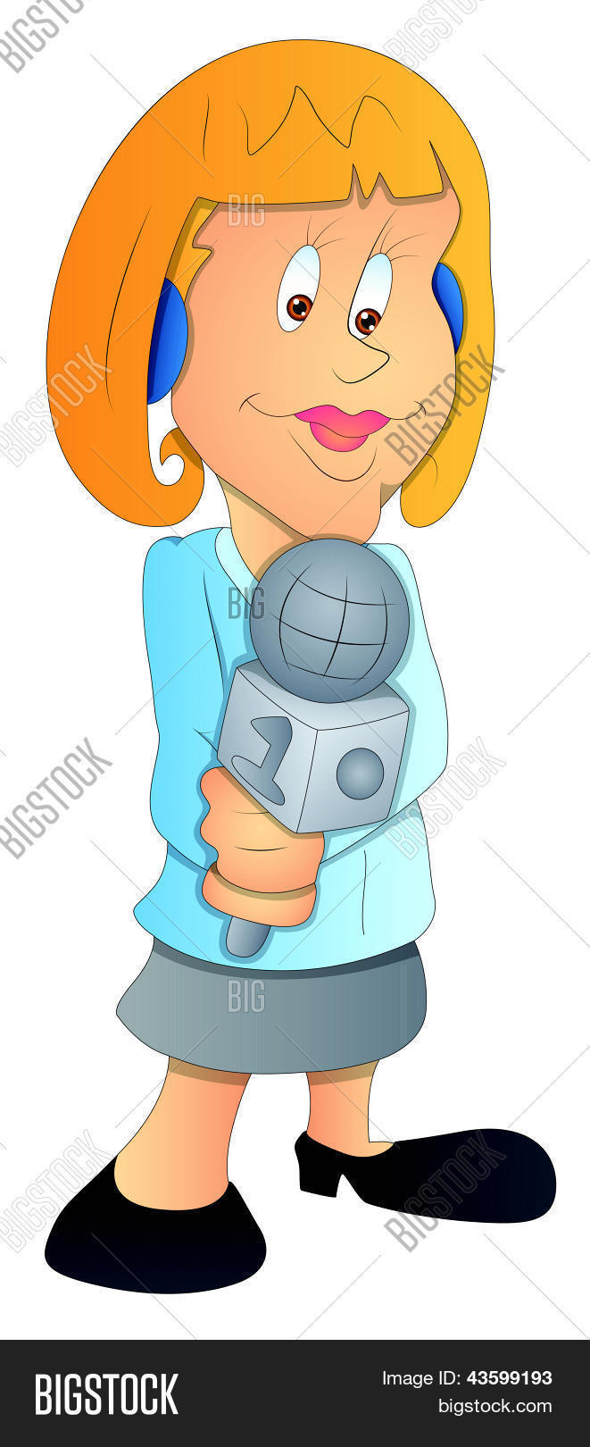 TV Reporter - Cartoon Vector & Photo (Free Trial) | Bigstock