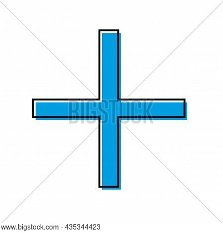 Blue Plus Sign. Hand Vector & Photo (Free Trial) | Bigstock
