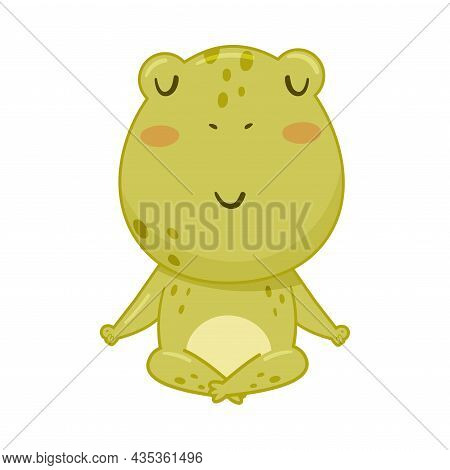 Cute Frog Meditating Vector & Photo (Free Trial) | Bigstock