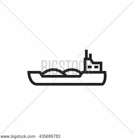 Barge Ship Line Icon Vector & Photo (Free Trial) | Bigstock