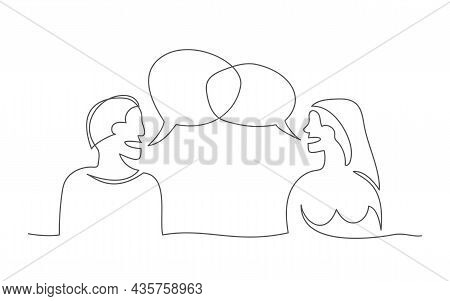 Talk. One Line Vector & Photo (Free Trial) | Bigstock