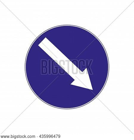 Blue Keep Right Sign Vector & Photo (Free Trial) | Bigstock