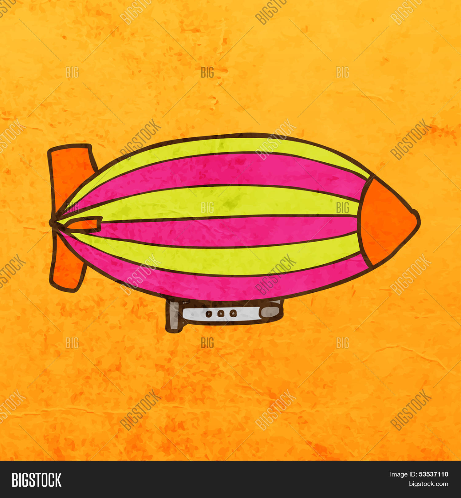 Zeppelin. Cute Hand Vector & Photo (Free Trial) | Bigstock