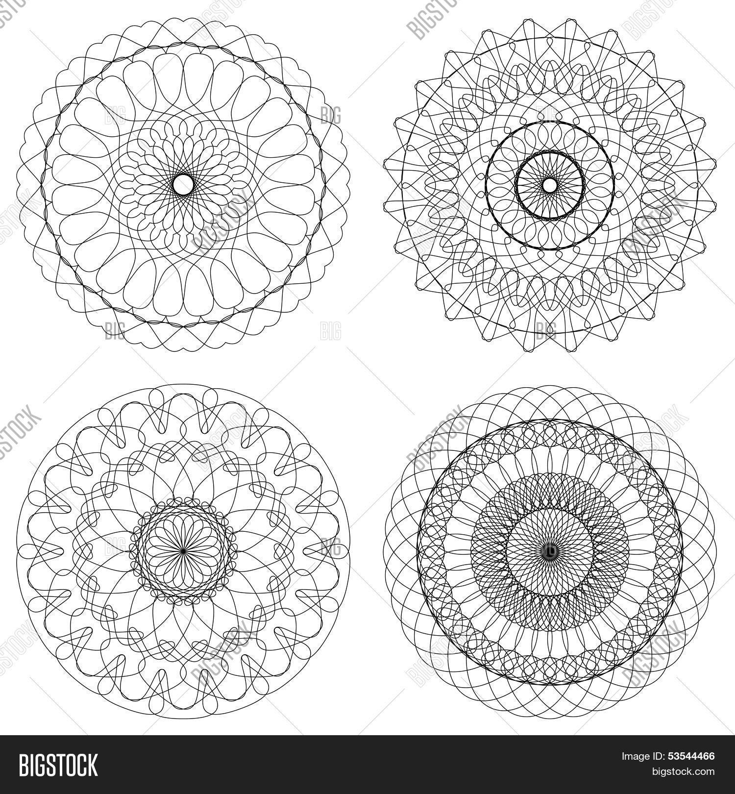 Set Vector Guilloche Vector & Photo (Free Trial) | Bigstock