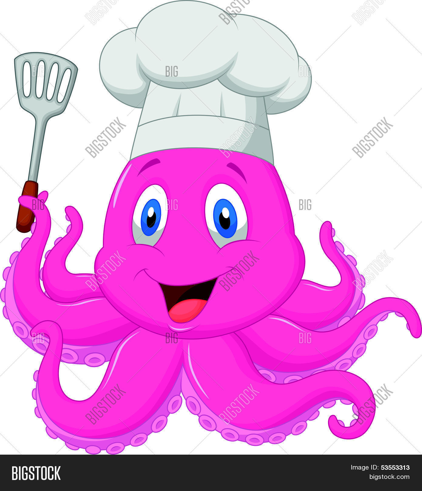 Octopus Chef Cartoon Vector & Photo (Free Trial) | Bigstock