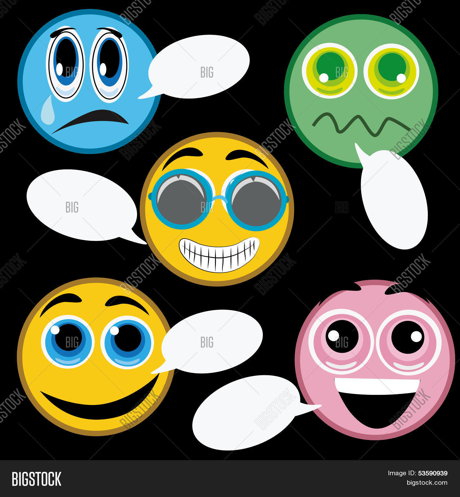 Five Icons Facial Vector & Photo (Free Trial) | Bigstock