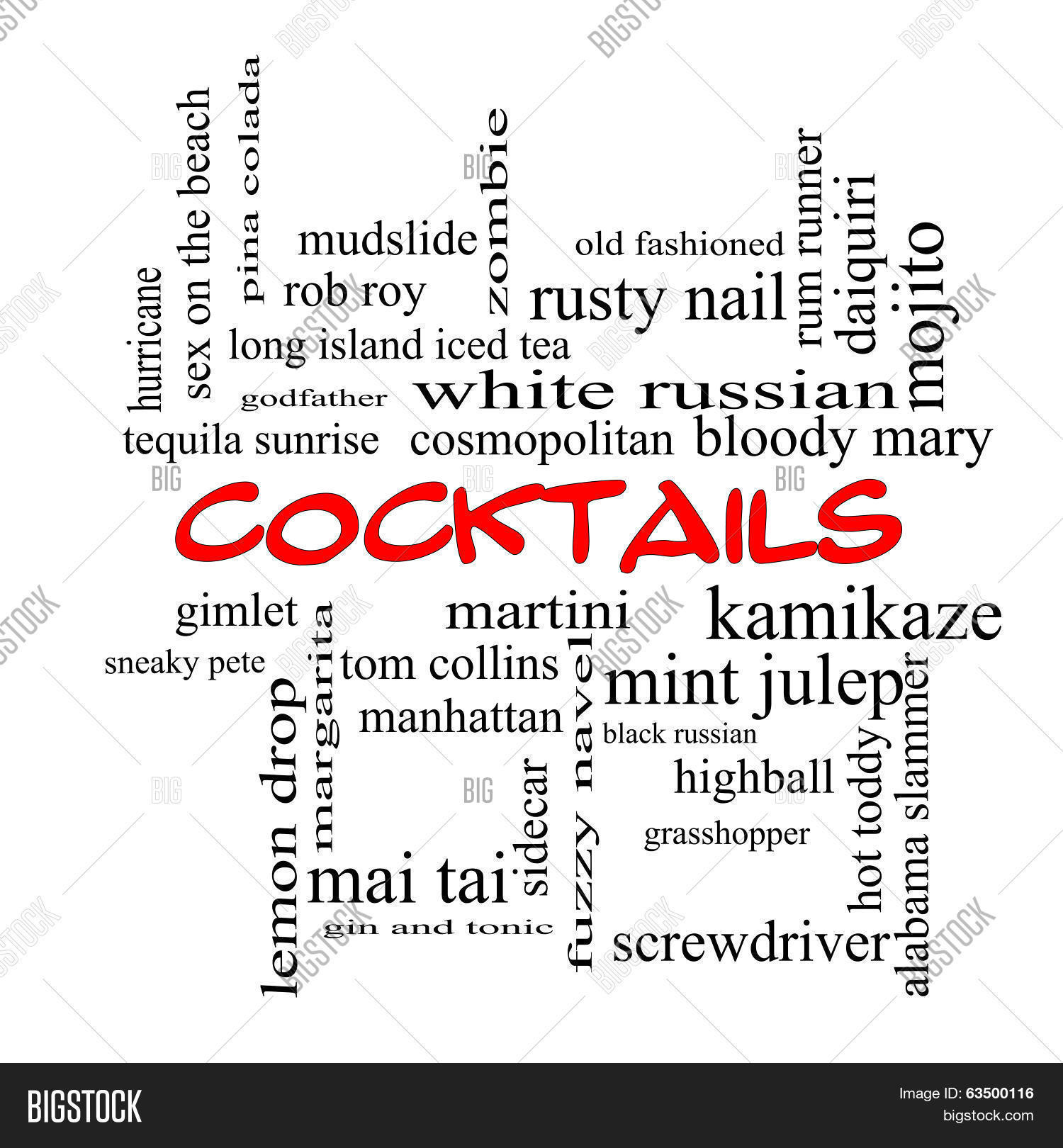 Cocktails Word Cloud Image & Photo (Free Trial) | Bigstock