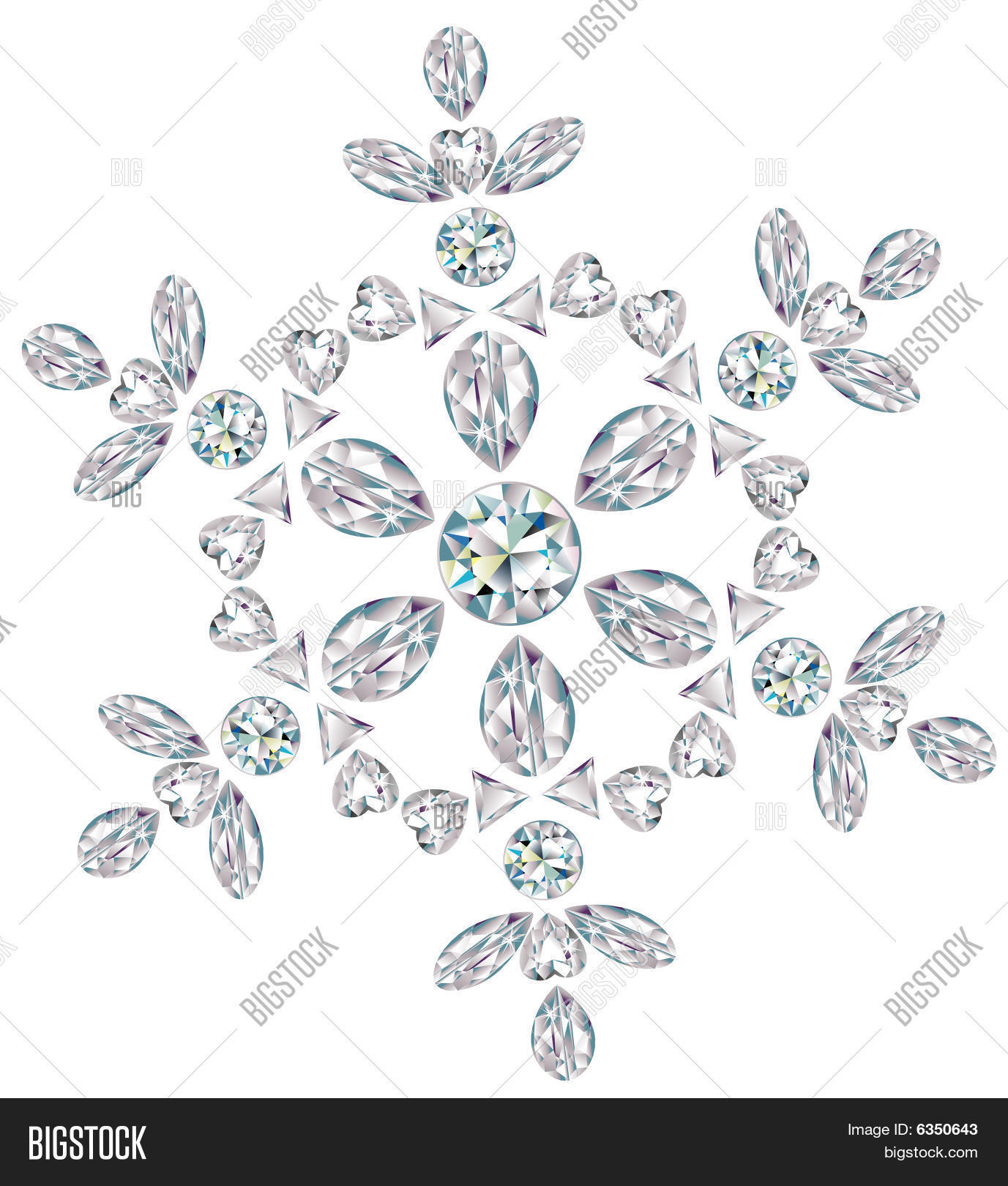 Diamond Snowflake Vector & Photo (Free Trial) | Bigstock