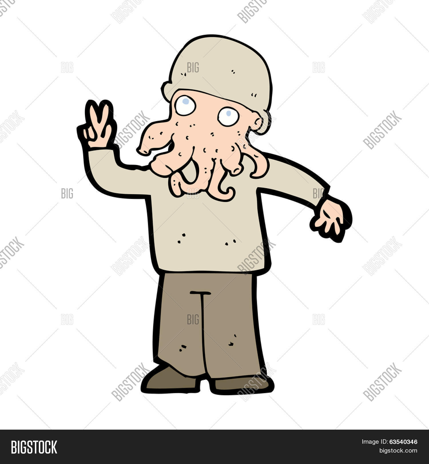 Cartoon Mutant Waving Vector & Photo (Free Trial) | Bigstock