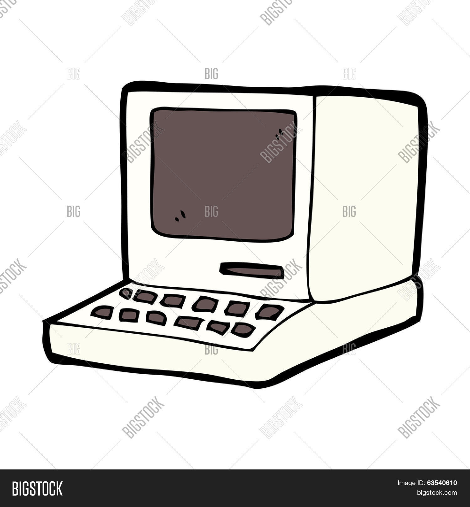 Cartoon Old Computer Vector & Photo (Free Trial) | Bigstock