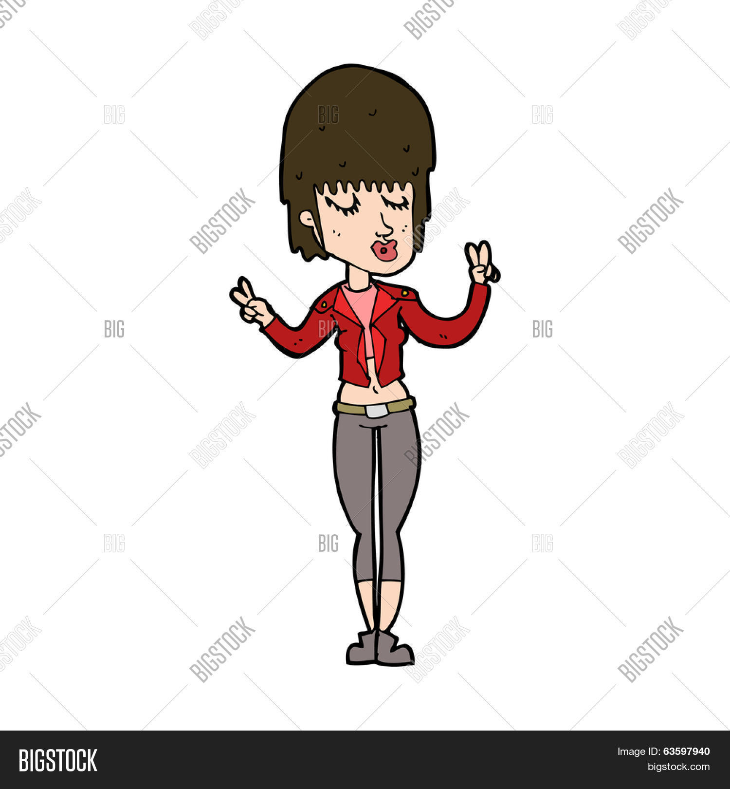 Cartoon Cool Girl Vector & Photo (Free Trial) | Bigstock
