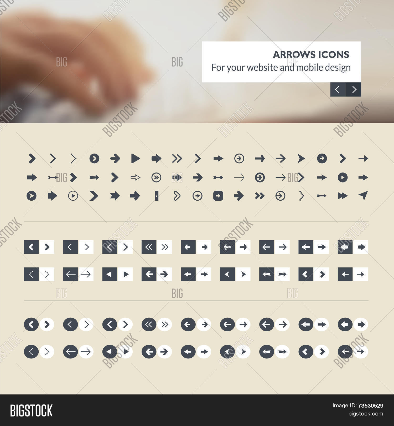 Set Arrows Icons Vector & Photo (Free Trial) | Bigstock