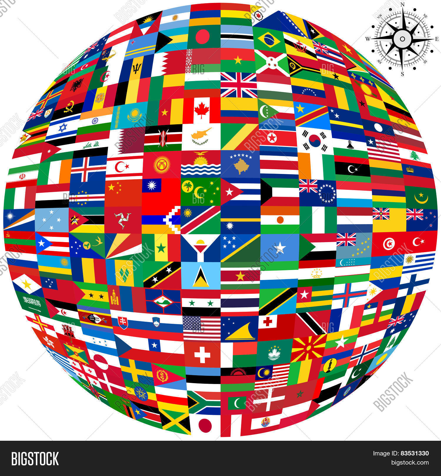 Flags World Map On Vector & Photo (Free Trial) | Bigstock