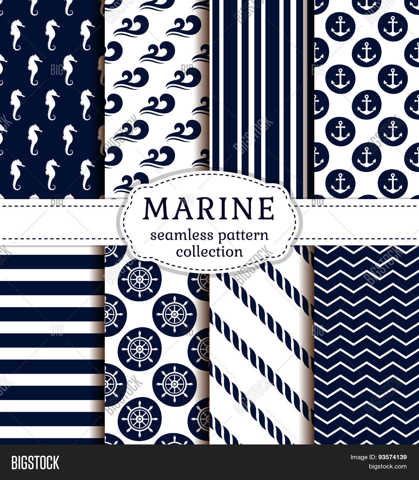 Sea Nautical Patterns Vector & Photo (Free Trial) | Bigstock