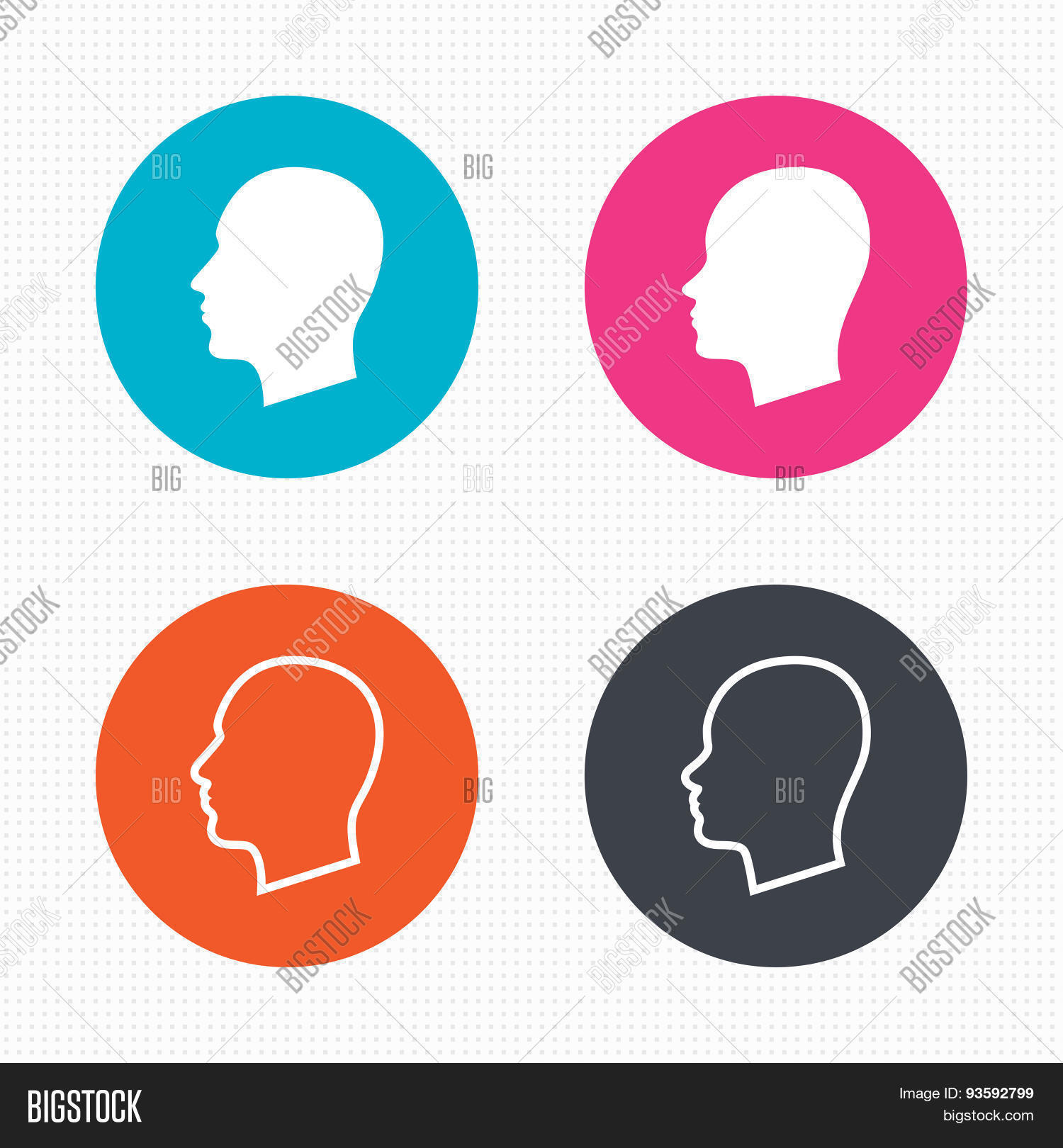 Head Icons. Male Vector & Photo (Free Trial) | Bigstock
