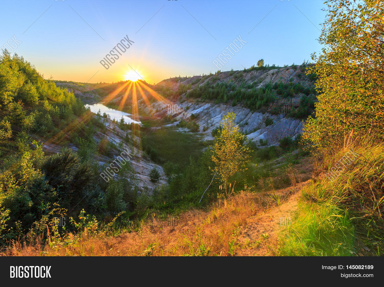 Sunset Quarry Lake Image & Photo (Free Trial) | Bigstock