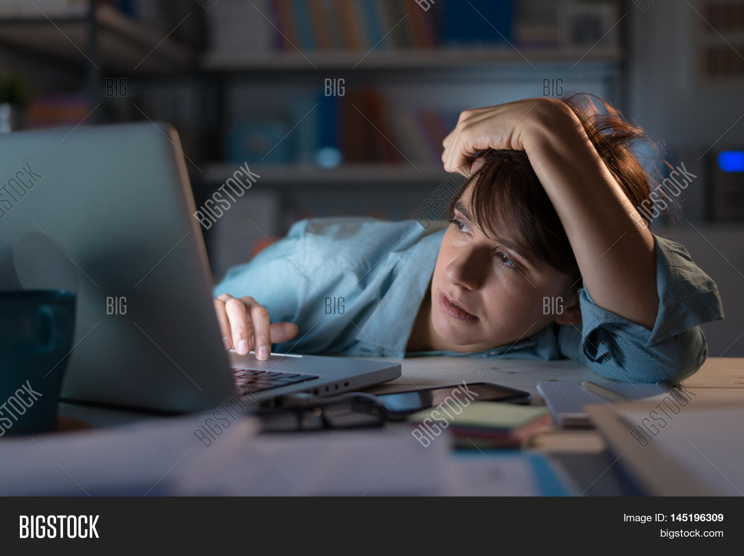 Sleepy Woman Working Image & Photo (Free Trial) | Bigstock