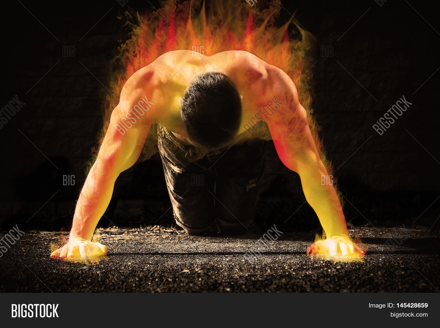 Young Fit Man Fire Image & Photo (Free Trial) | Bigstock