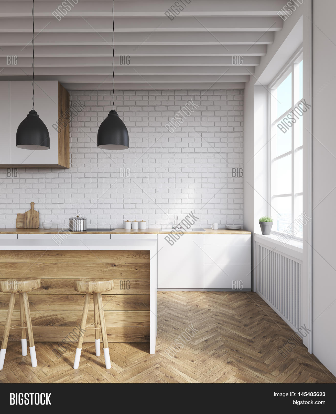 Wooden Kitchen Counter Image & Photo (Free Trial) | Bigstock