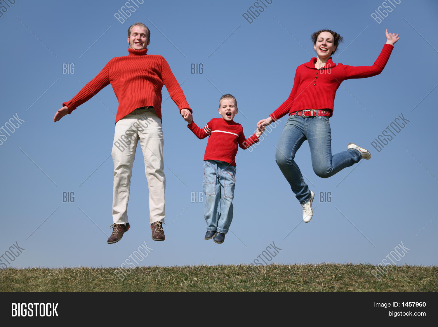 Jumping Spring Family Image & Photo (Free Trial) | Bigstock