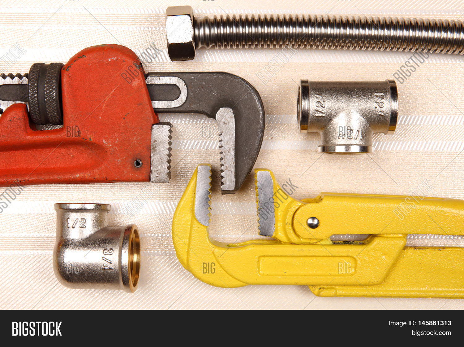 Set Plumbing Tools On Image & Photo (Free Trial) | Bigstock