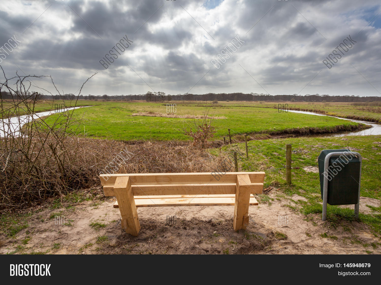 Wooden Bench River Image & Photo (Free Trial) | Bigstock
