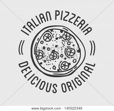 Pizza Label Design Vector & Photo (Free Trial) | Bigstock