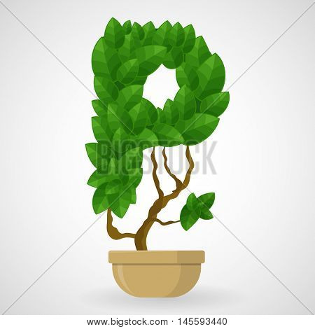 Letter P. Tree Pot. Vector & Photo (Free Trial) | Bigstock