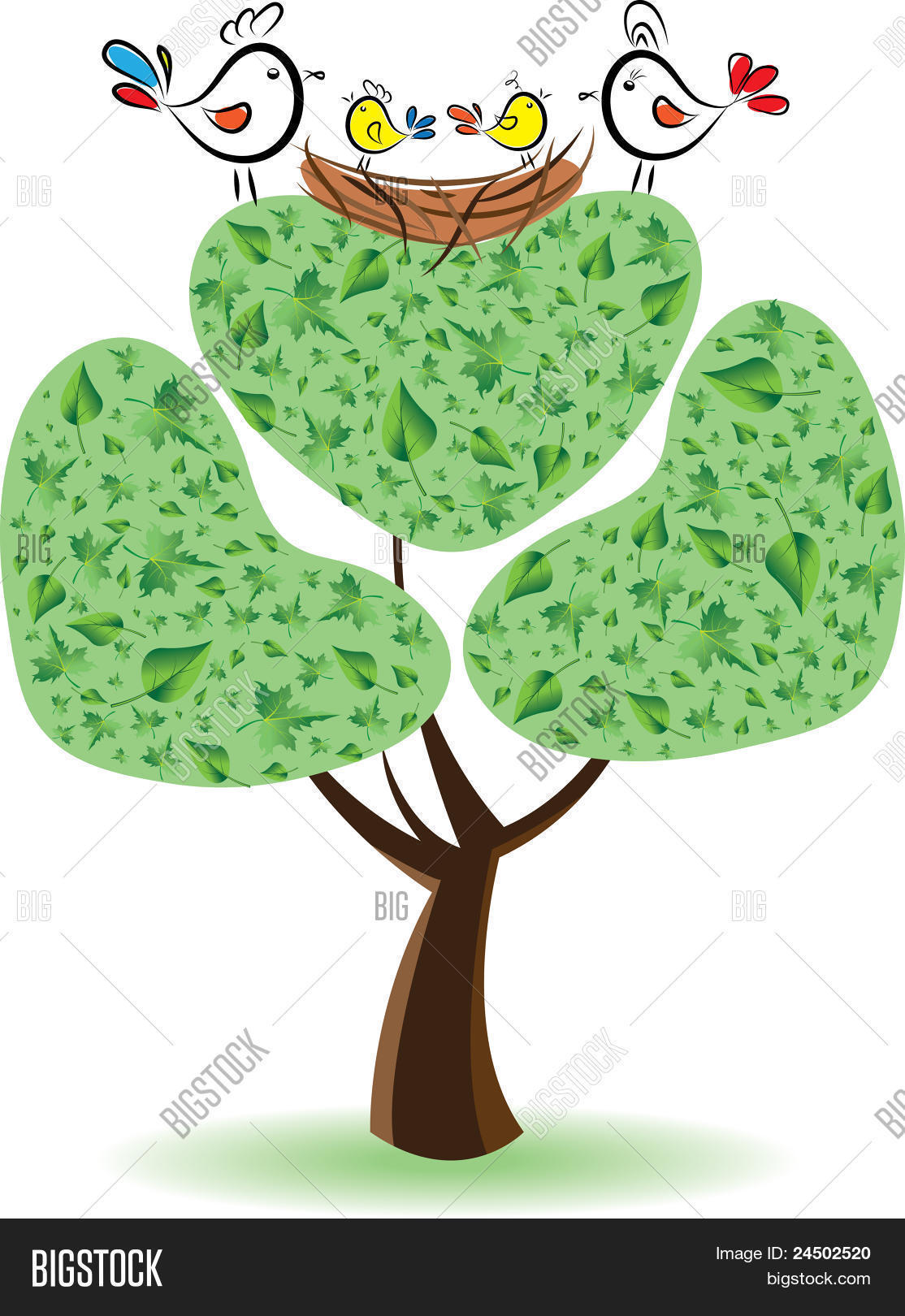 Birds On Tree Vector & Photo (Free Trial) | Bigstock
