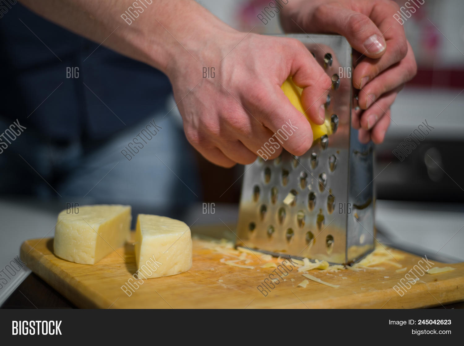 Hands Man Rubs Cheese Image & Photo (Free Trial) | Bigstock
