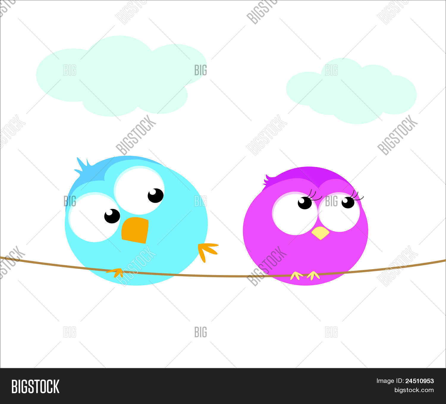 Bird Flirt Vector & Photo (Free Trial) | Bigstock
