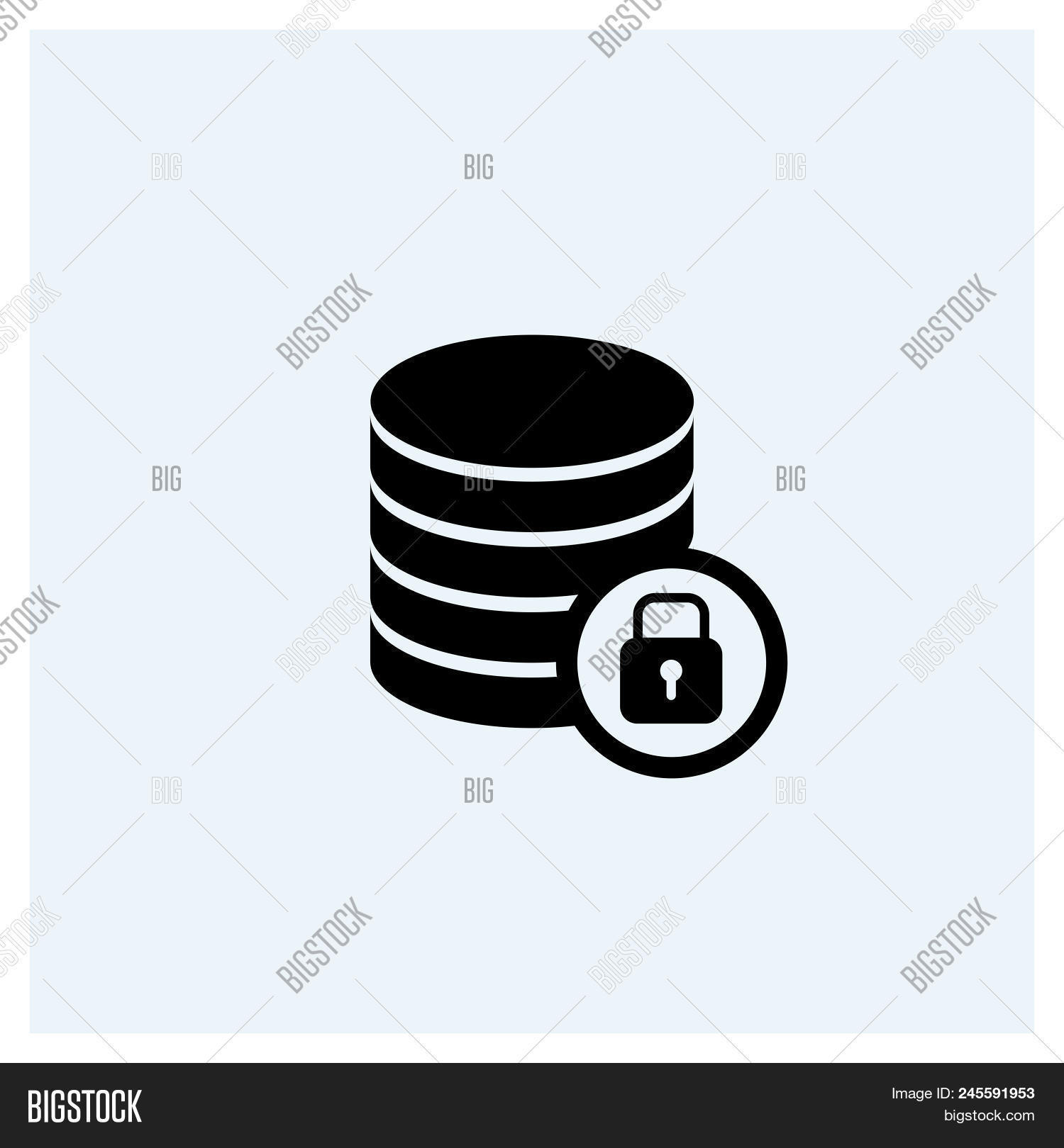 Lock Database Icon Vector & Photo (Free Trial) | Bigstock