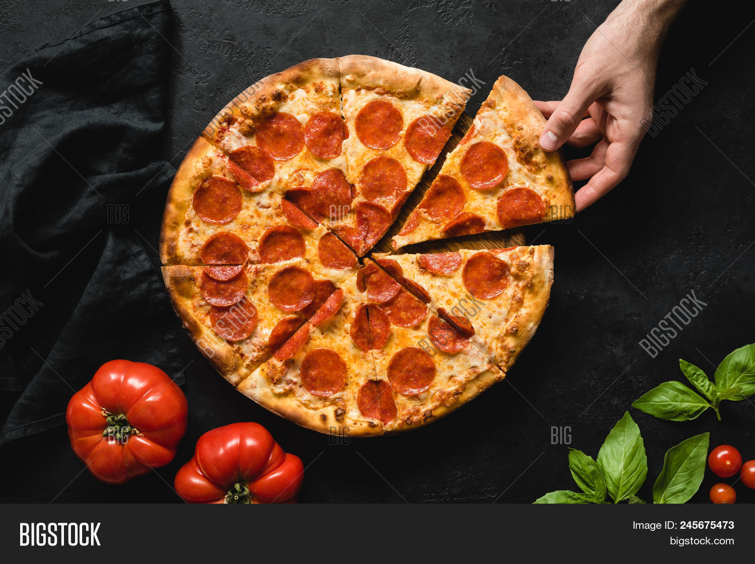 Hand Picking Slice Image & Photo (Free Trial) | Bigstock