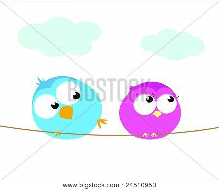 Bird Flirt Vector & Photo (Free Trial) | Bigstock