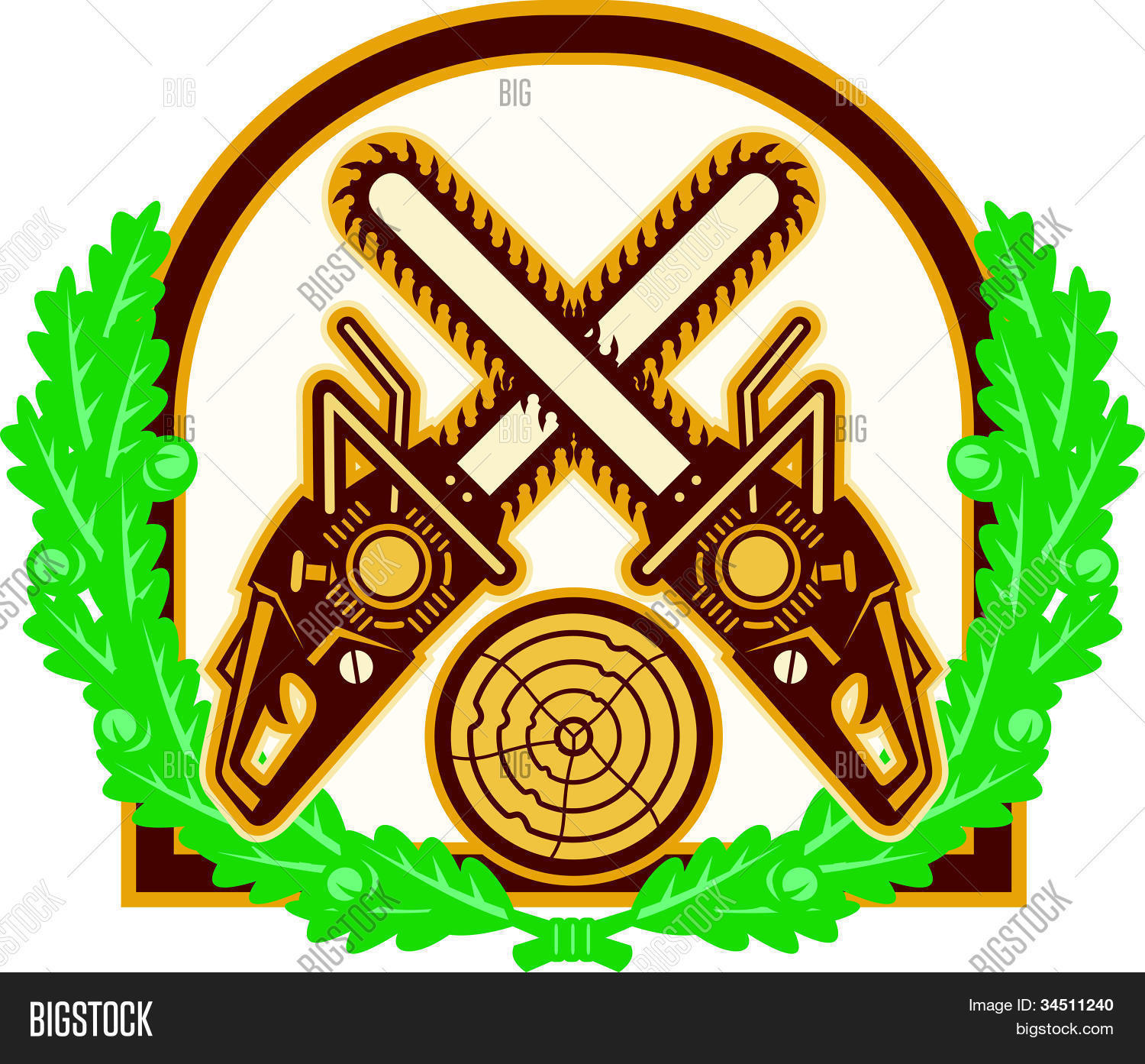 Crossed Chainsaw Vector & Photo (Free Trial) | Bigstock