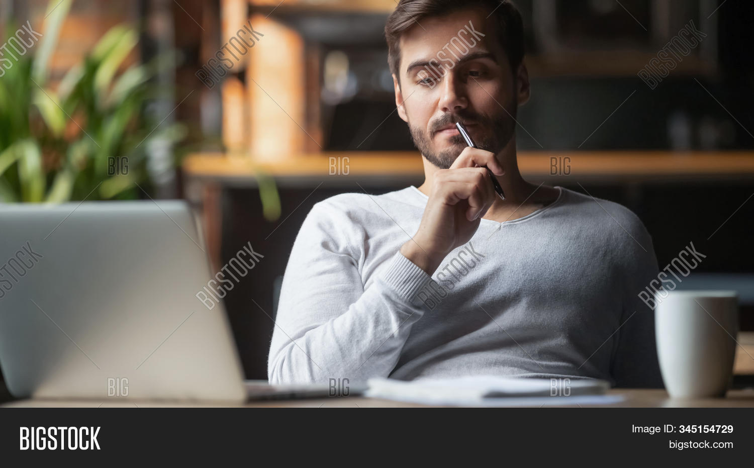 Pensive Male Thinking Image & Photo (Free Trial) | Bigstock