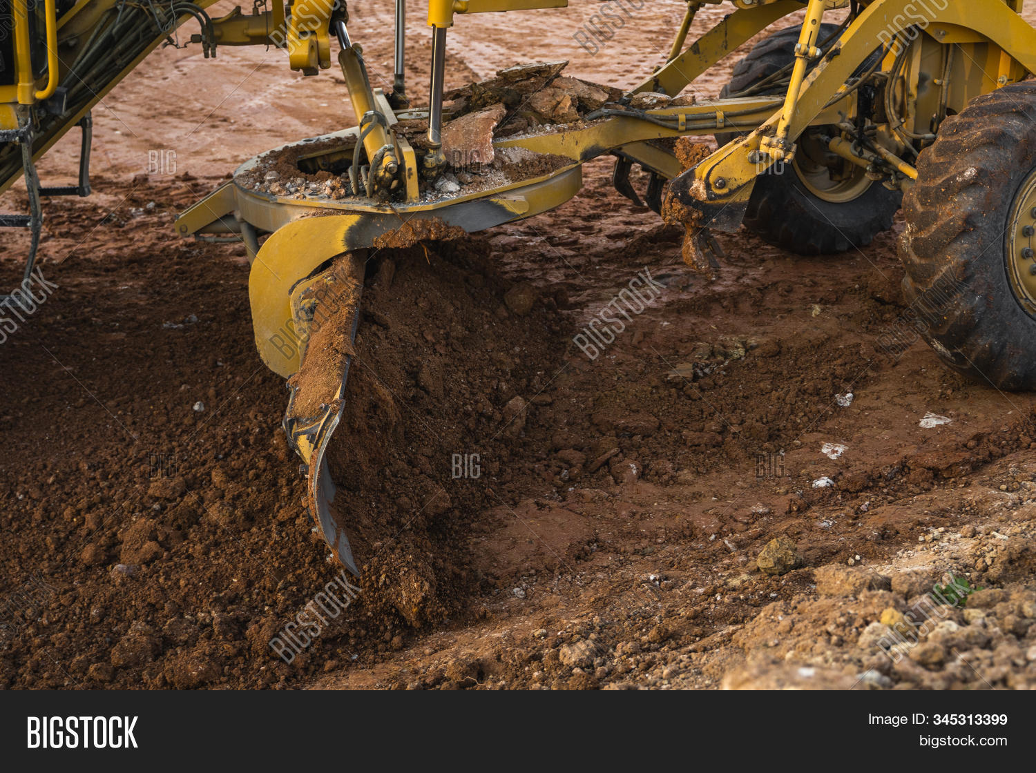 Grader Working On Road Image & Photo (Free Trial) | Bigstock
