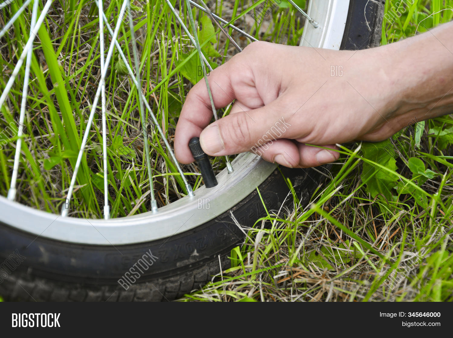 Inflating Tire Bicycle Image & Photo (Free Trial) | Bigstock