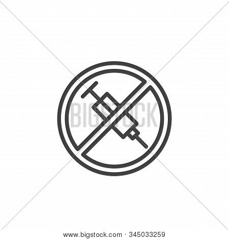 No Injection Ban Line Vector & Photo (Free Trial) | Bigstock