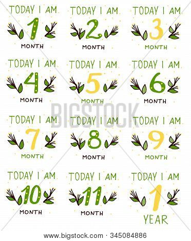 Cute Baby Milestone Vector & Photo (Free Trial) | Bigstock