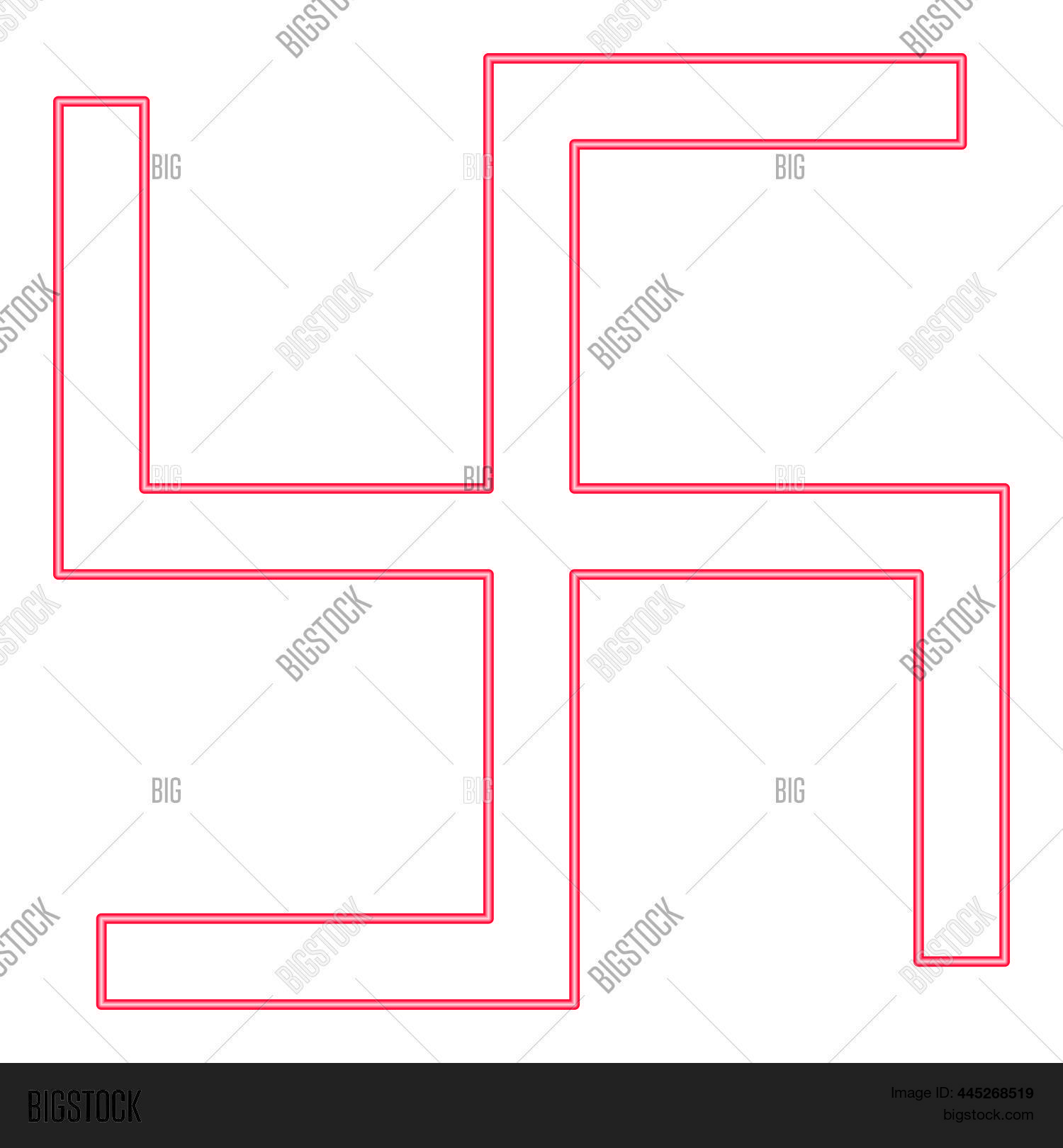 Neon Swastika Fylfot Vector & Photo (Free Trial) | Bigstock