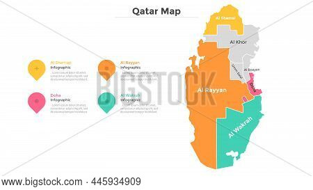 Qatar Map Divided Vector & Photo (Free Trial) | Bigstock