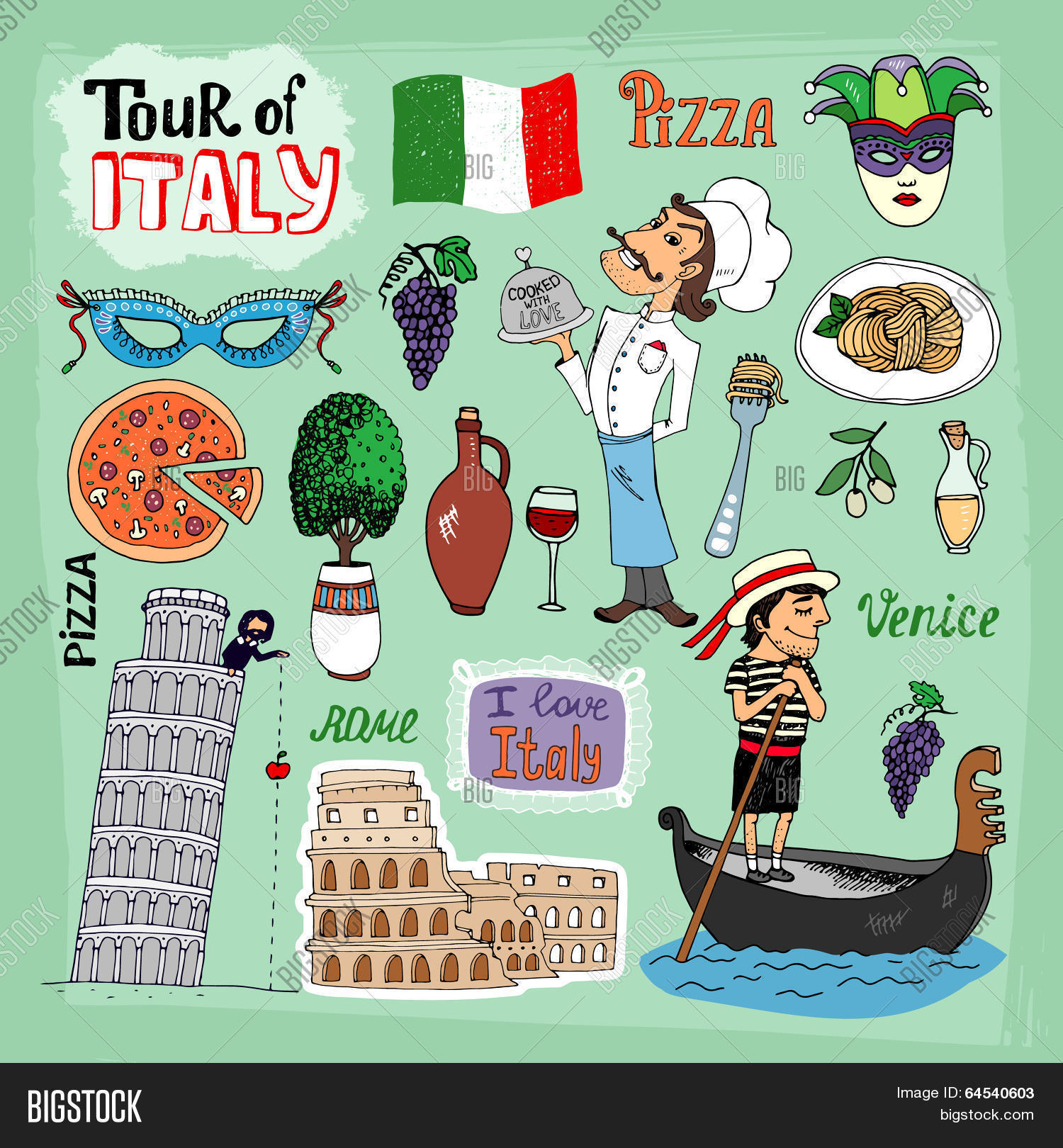 Tour Italy Vector & Photo (Free Trial) | Bigstock