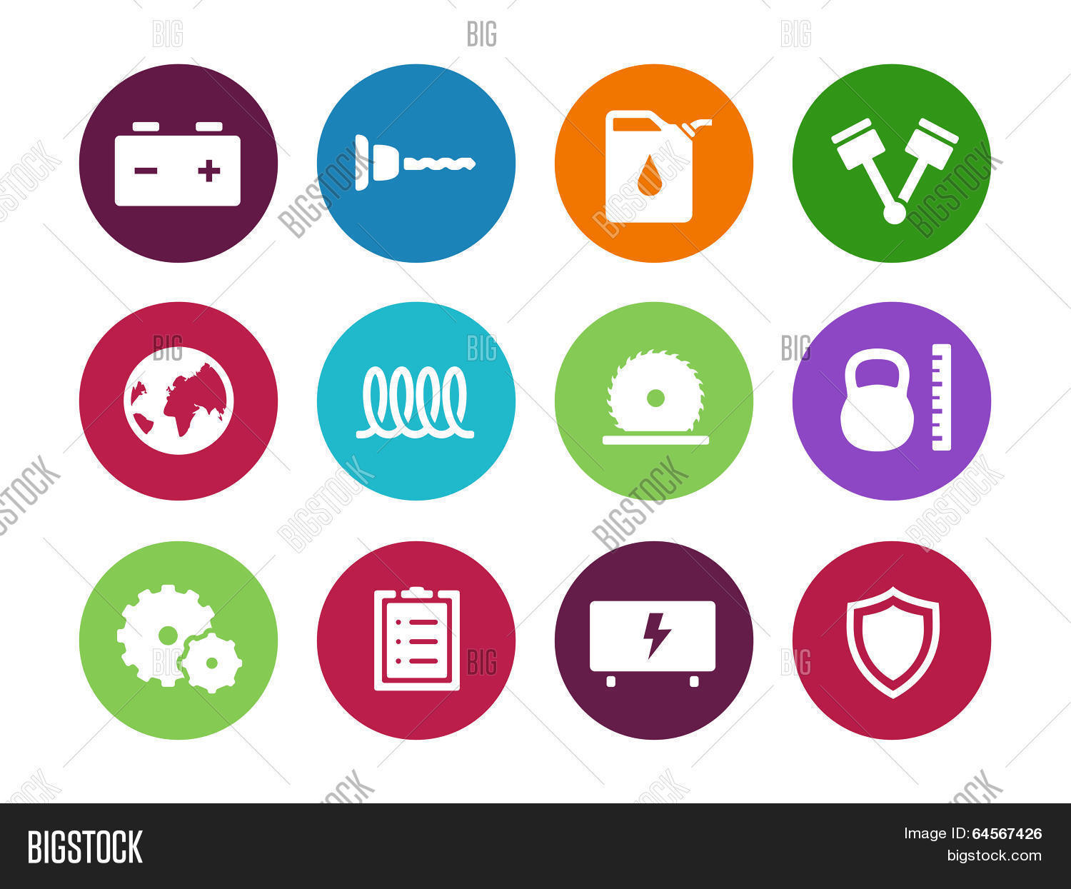 Tools Circle Icons On Vector & Photo (Free Trial) | Bigstock