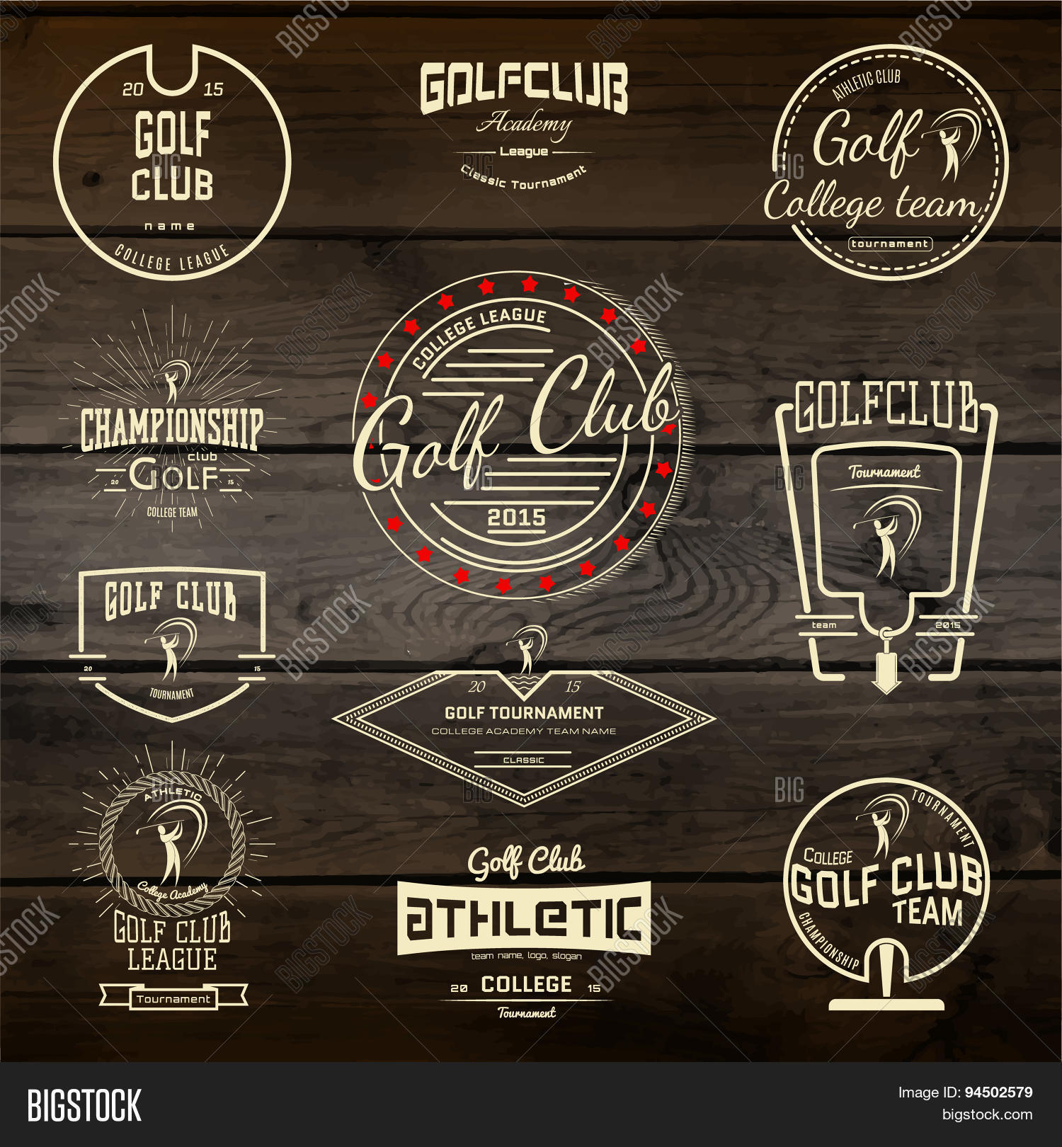 Golf Badges Logos Vector & Photo (Free Trial) | Bigstock