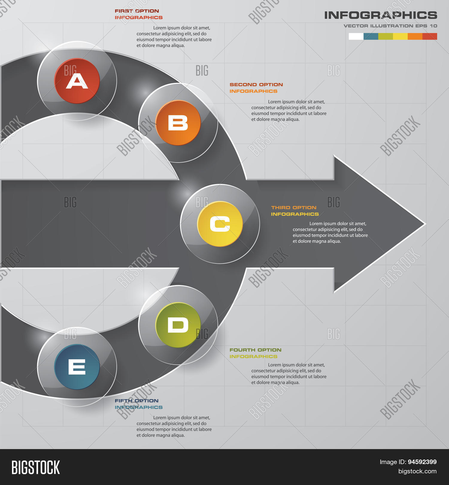 5 Steps Circle Shape Vector & Photo (Free Trial) | Bigstock