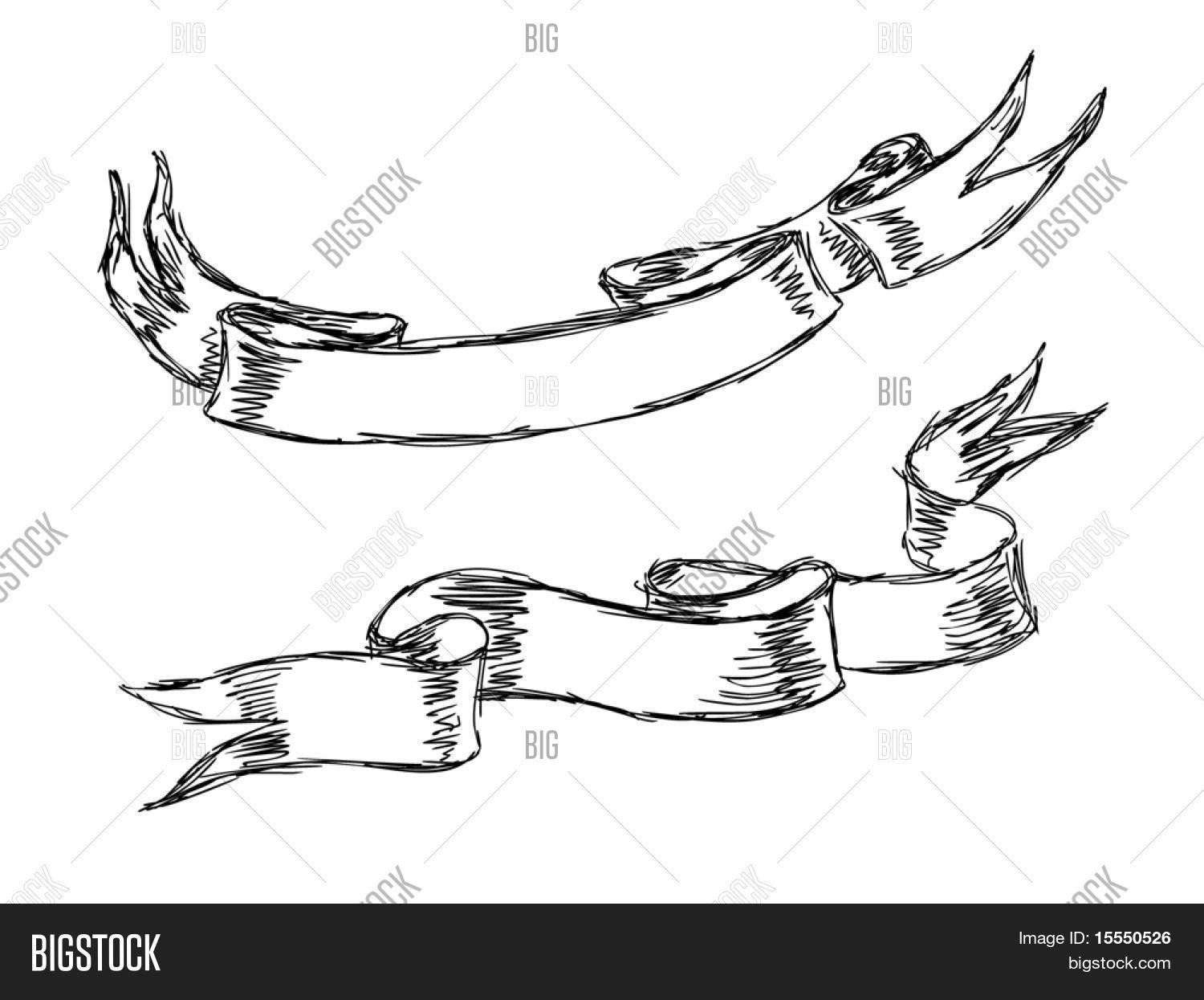 Hand Drawn Ribbon Vector & Photo (Free Trial) | Bigstock