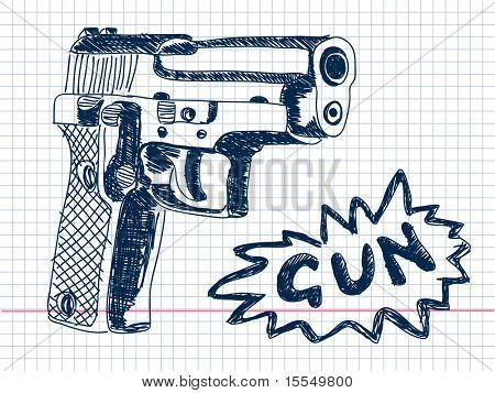 Hand Drawn Gun Vector Vector & Photo (Free Trial) | Bigstock